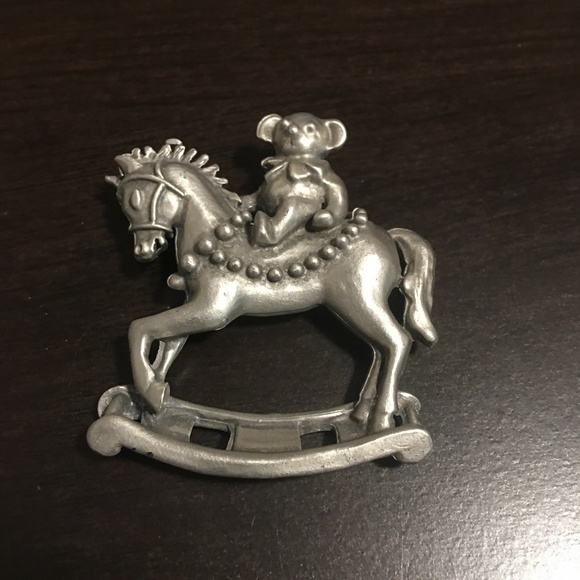 Gerry Weber | Jewelry | Vintage Pewter Rocking Horse With Bear Pin ...